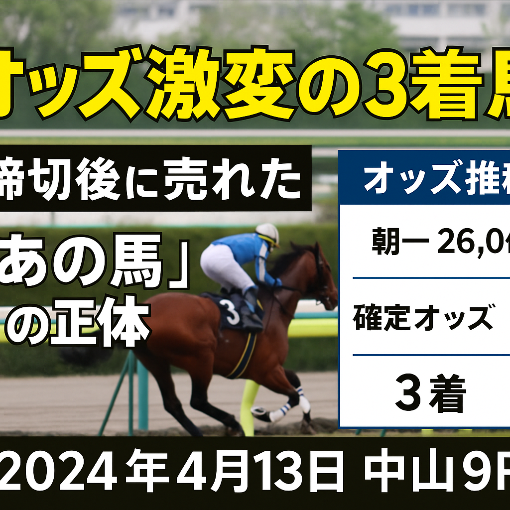【2024/4/13 中山9R】締切後に売れて3着好走！“あの馬”のオッズ推移に注目 | オッズまいのりてぃー